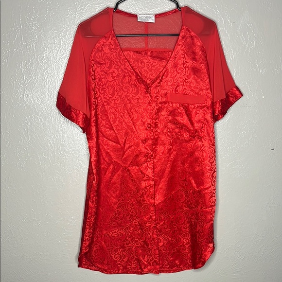 Val Mode | Intimates & Sleepwear | Vintage Val Mode Red Satiny Sleep ...